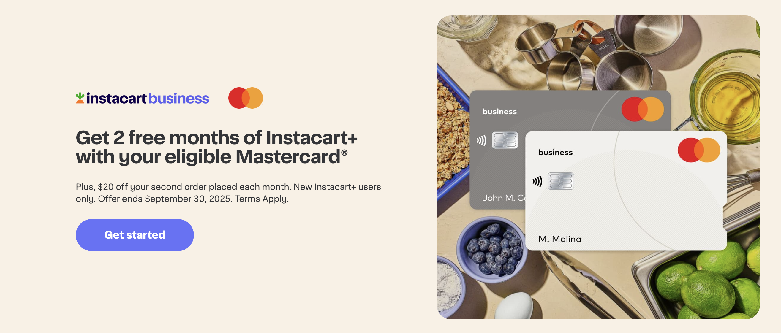 Business Mastercard New Instacart Benefit: $20 Off Second Order + 2 Free Months - Doctor Of Credit